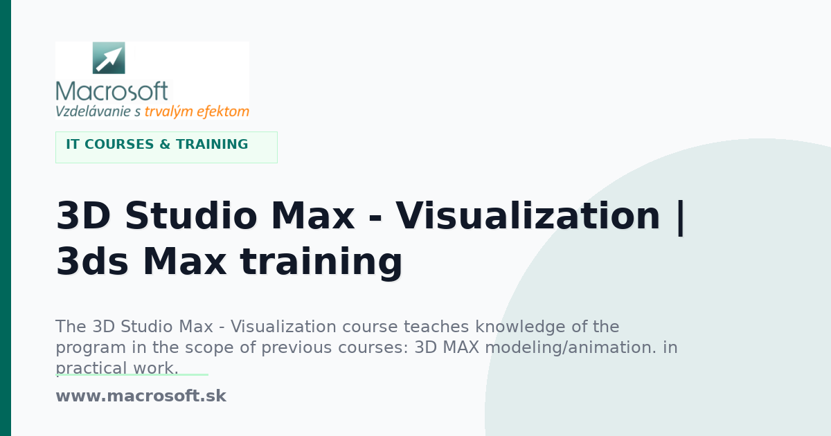 3D Studio Max - Visualization | 3ds Max training